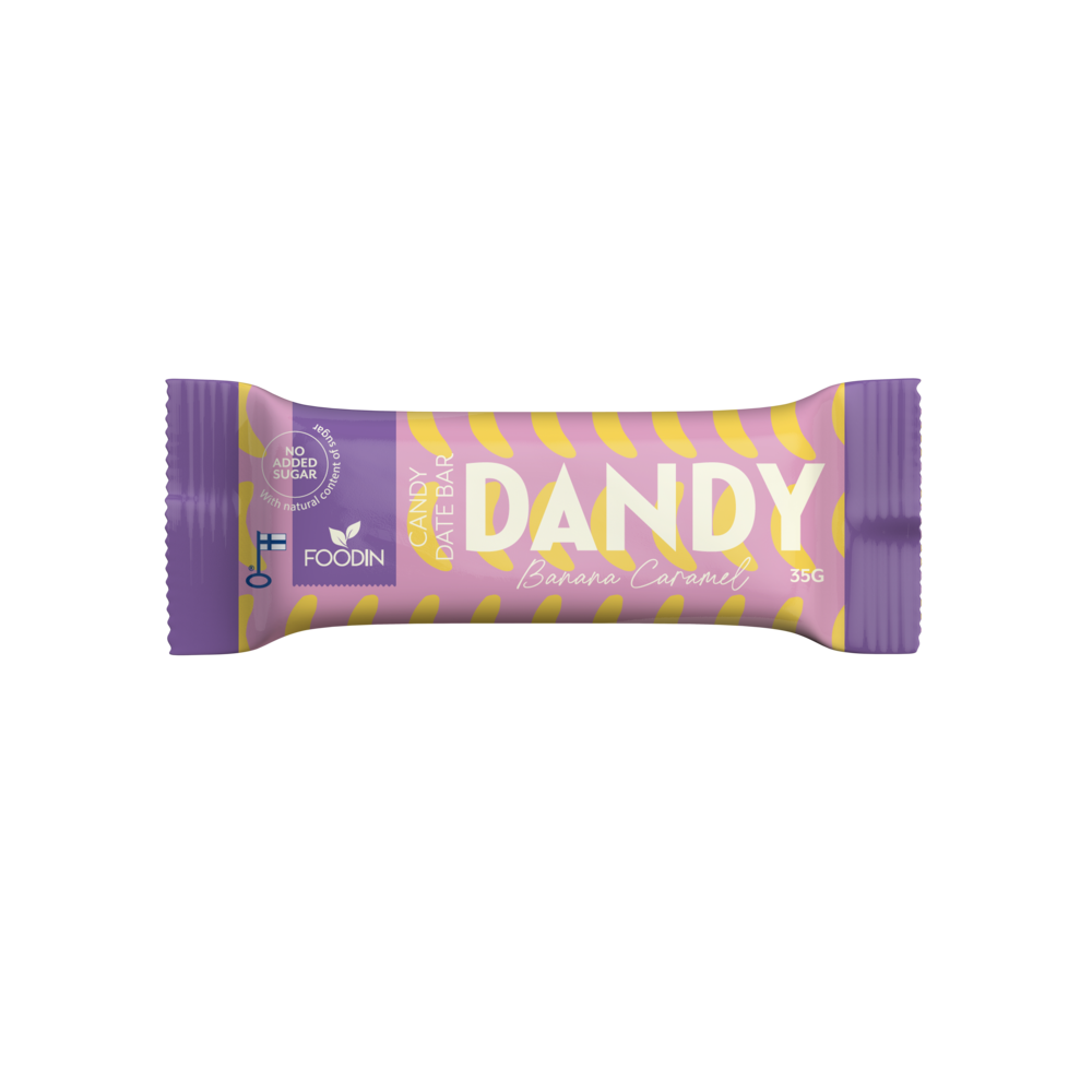 Foodin Dandy Candy Date Bar Banana Caramel - Karkkitaatelipatukka Bana