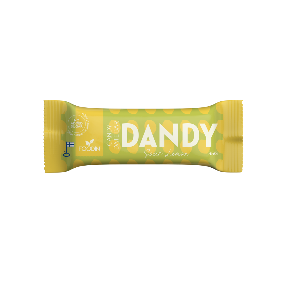 Foodin Dandy Candy Date Bar Sour Lemon - Karkkitaatelipatukka 35 g